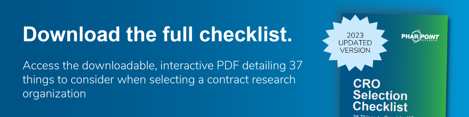 CRO Selection Checklist: 37 Things to Know | PharPoint Research